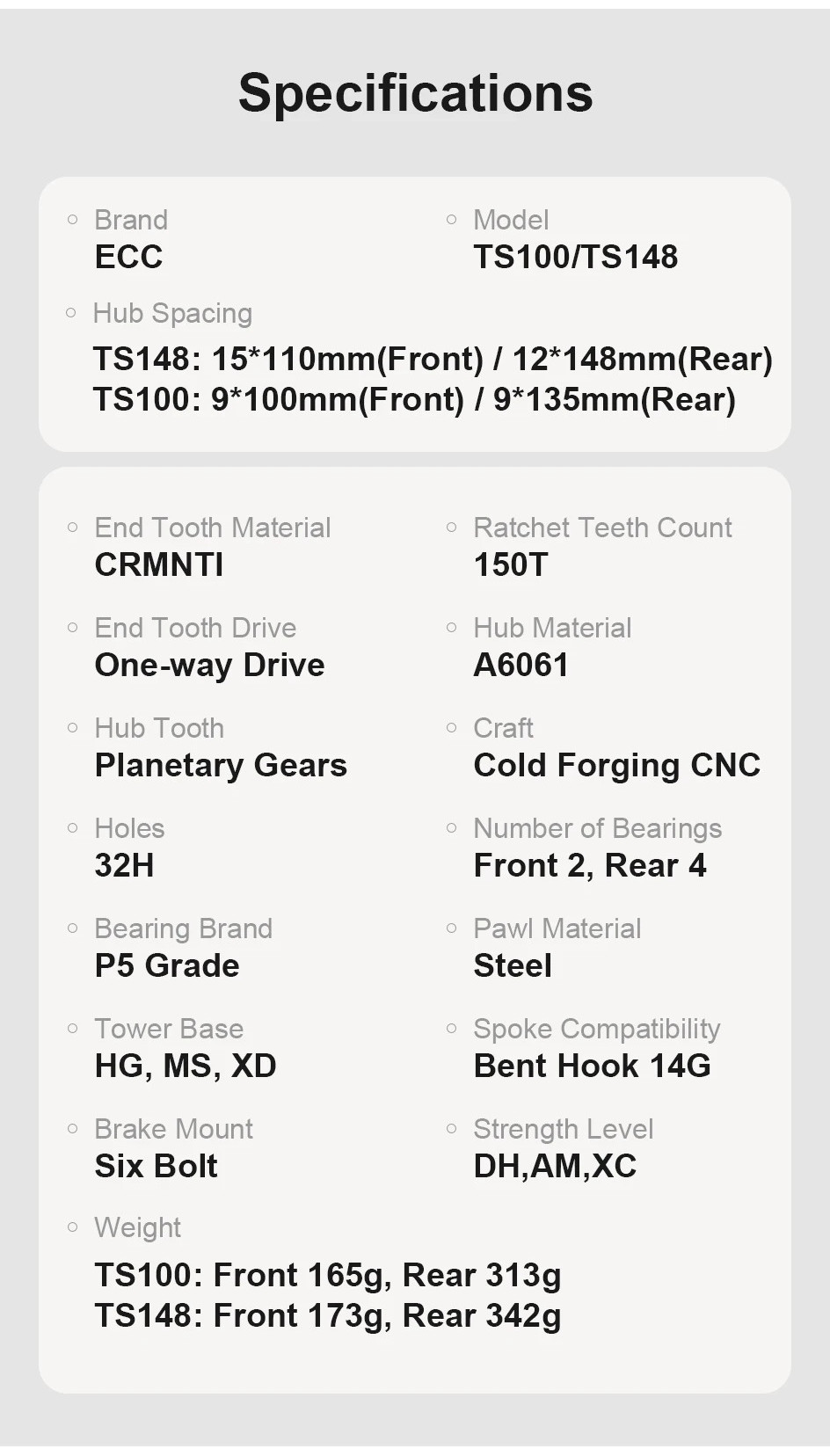 ECC MTB自行車輪轂150t增壓15x110mm TS148 TS100 4軸承超潤滑油噪聲行星齒輪立方體下坡自行車 | 蝦皮購物