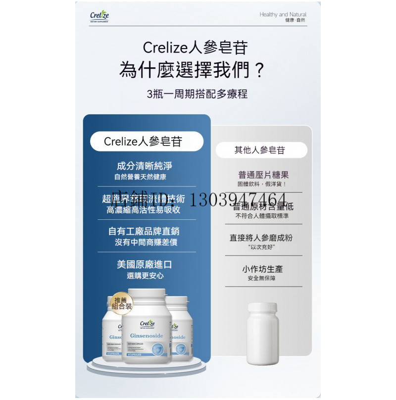 限買三贈一 美國原裝進口Crelize人蔘皂苷 稀有人蔘皂苷膠囊 中老年術後康複RH2RG3水溶性 60粒/瓶正品 | 蝦皮購物