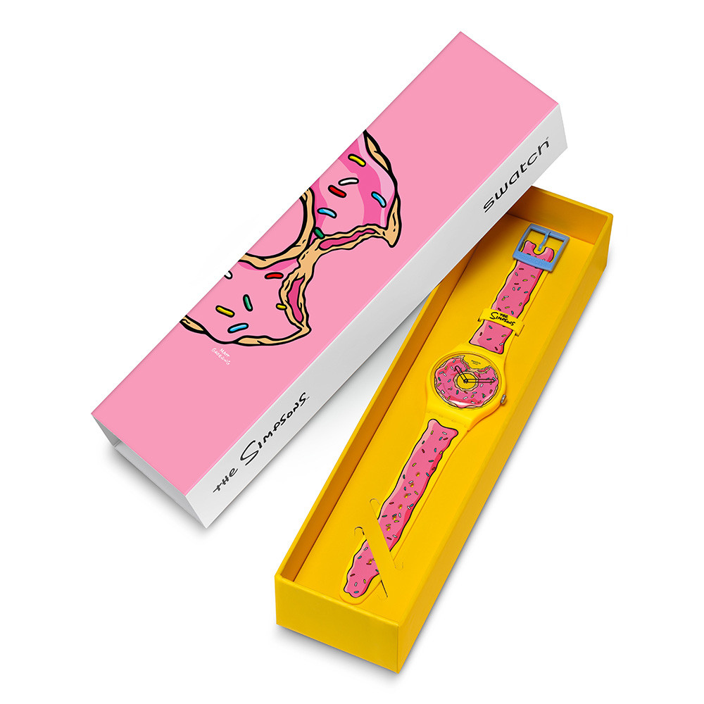 Swatch SECONDS OF SWEETNESS 辛普森家庭/甜甜圈錶 SO29Z134(41mm)【官方旗艦店】 | 蝦皮購物