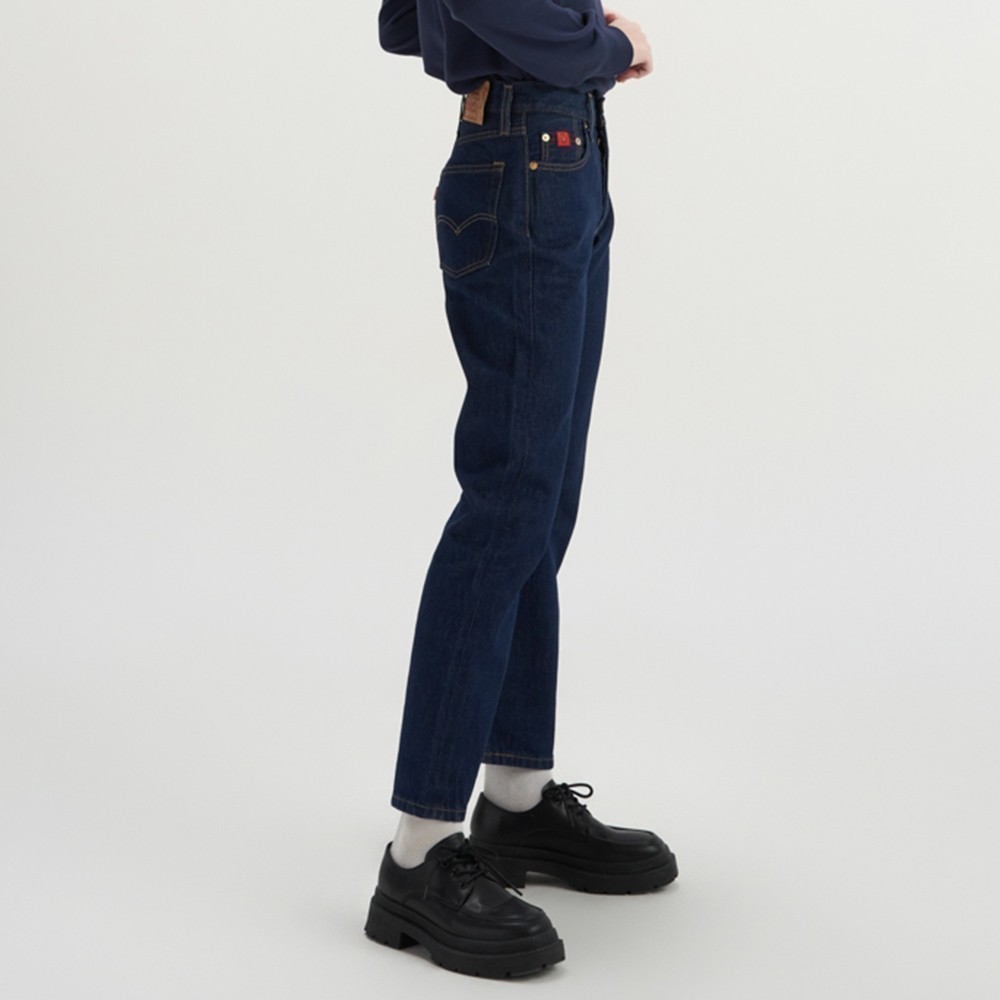 Levis 女款 501高腰合身排釦牛仔長褲/金耳/精工深藍染水洗 熱賣單品 12501-0499 | 蝦皮購物