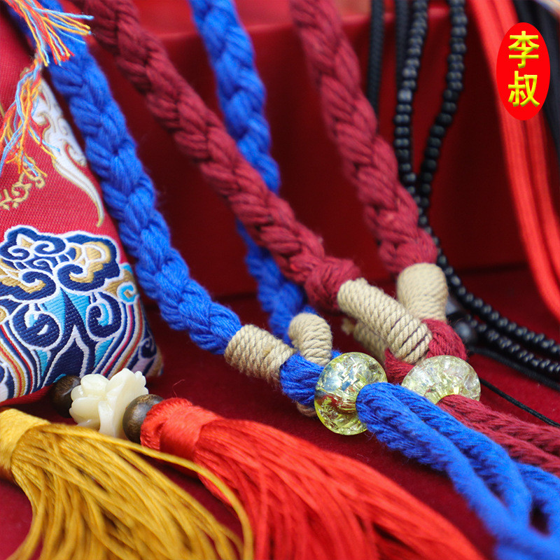 紫南宮/過爐加持/李叔藏式手繩五路財神手工編織吊墜掛繩綫配繩佛牌掛墜文玩 XADW | 蝦皮購物
