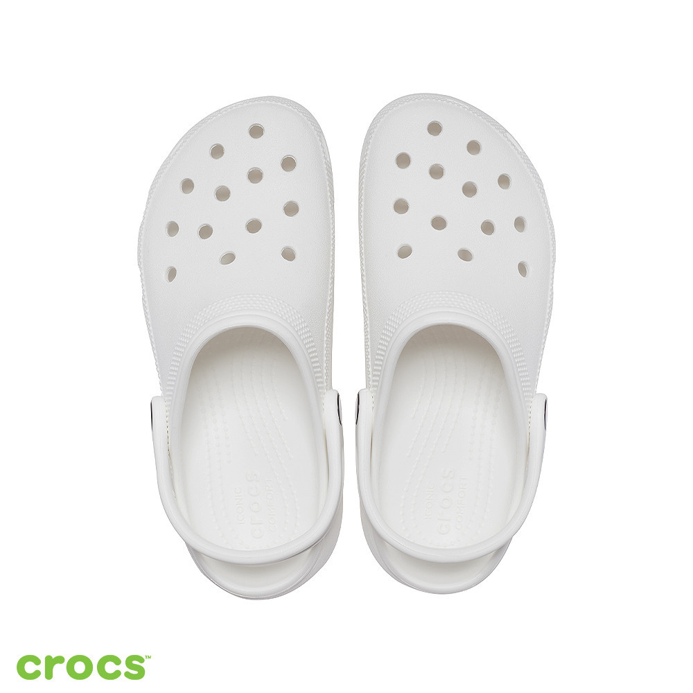 Crocs 卡駱馳 (女鞋) 厚底經典雲朵克駱格-白色-206750-100_洞洞鞋 | 蝦皮購物