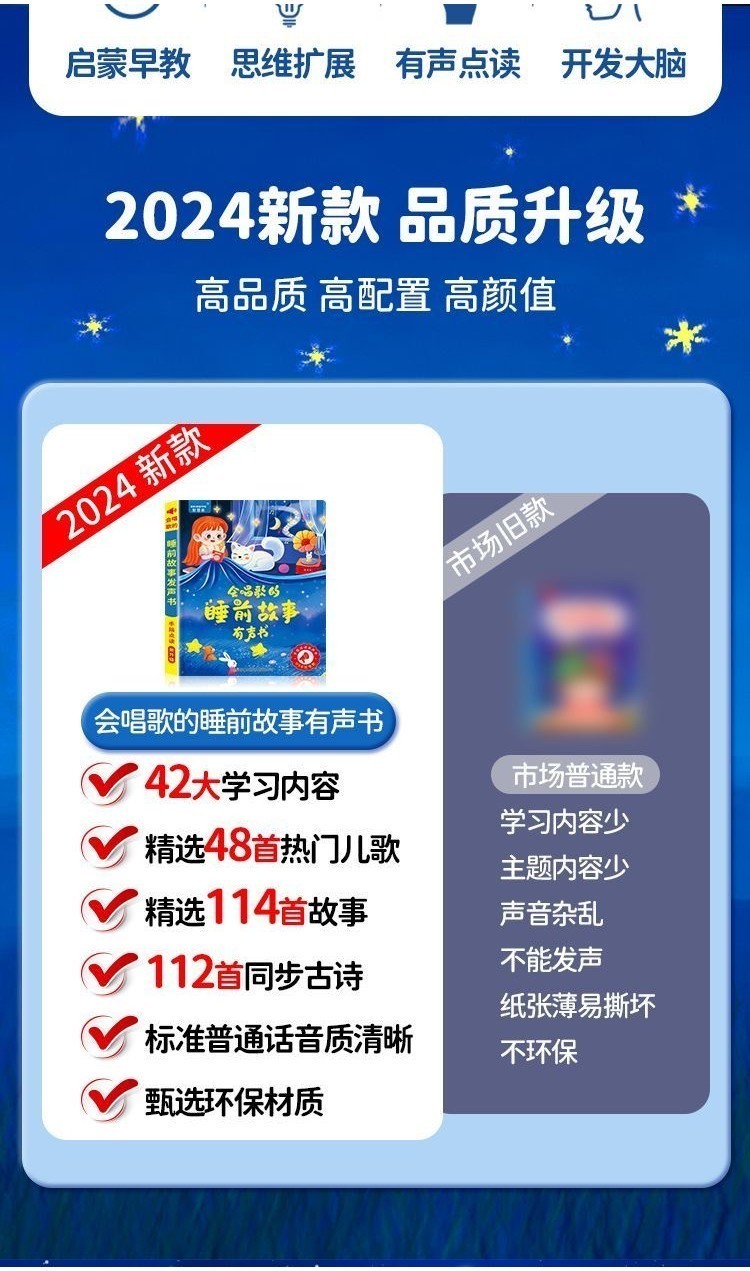 🔥台灣出貨🔥正版🌟新款兒童365夜睡前故事有聲書 會唱歌的兒童有聲書 充電款 新安徒生童話故事書 點讀發聲早敎書 | 蝦皮購物