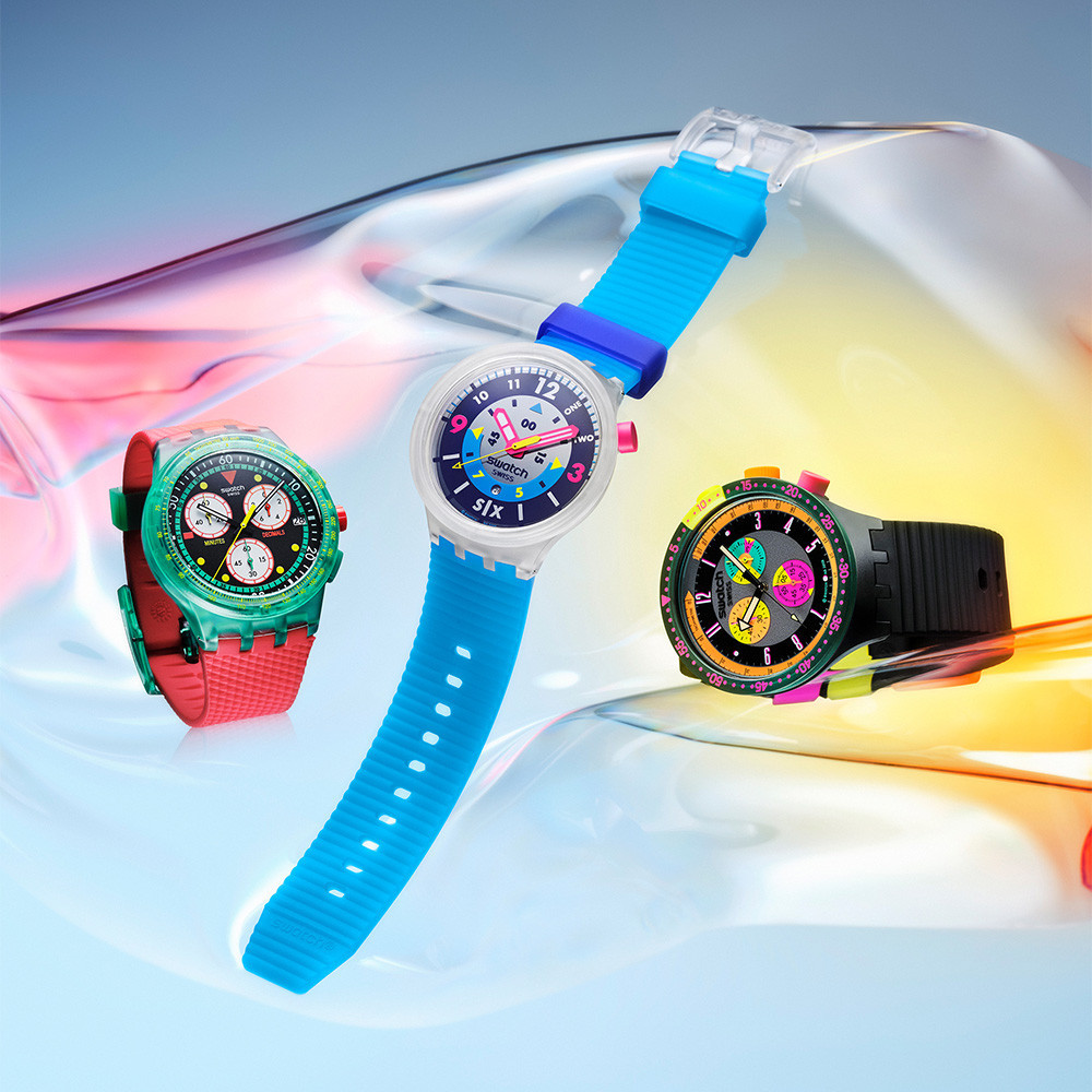 Swatch NEON EMERALD CHRONO 經典手錶/瑞士製造 SUSG409 (42mm)【官方旗艦店】 | 蝦皮購物