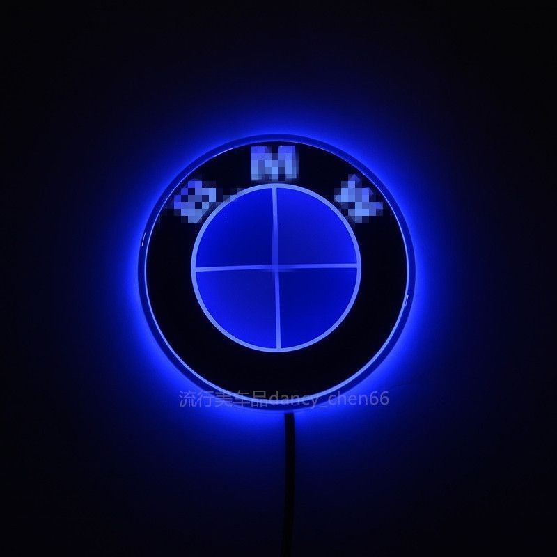 适用宝马汽车标志亮光1系X1发光X3 X5带灯BWM前后尾车标led改装 改裝LED懸浮發光車標燈 汽車中網車標燈 | 蝦皮購物
