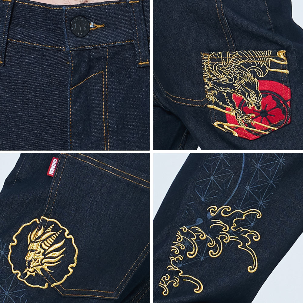 BLUE WAY 鬼洗 ONIARAI - 男款 大和魂勝戰匠鷹丹寧縮口褲 | 蝦皮購物