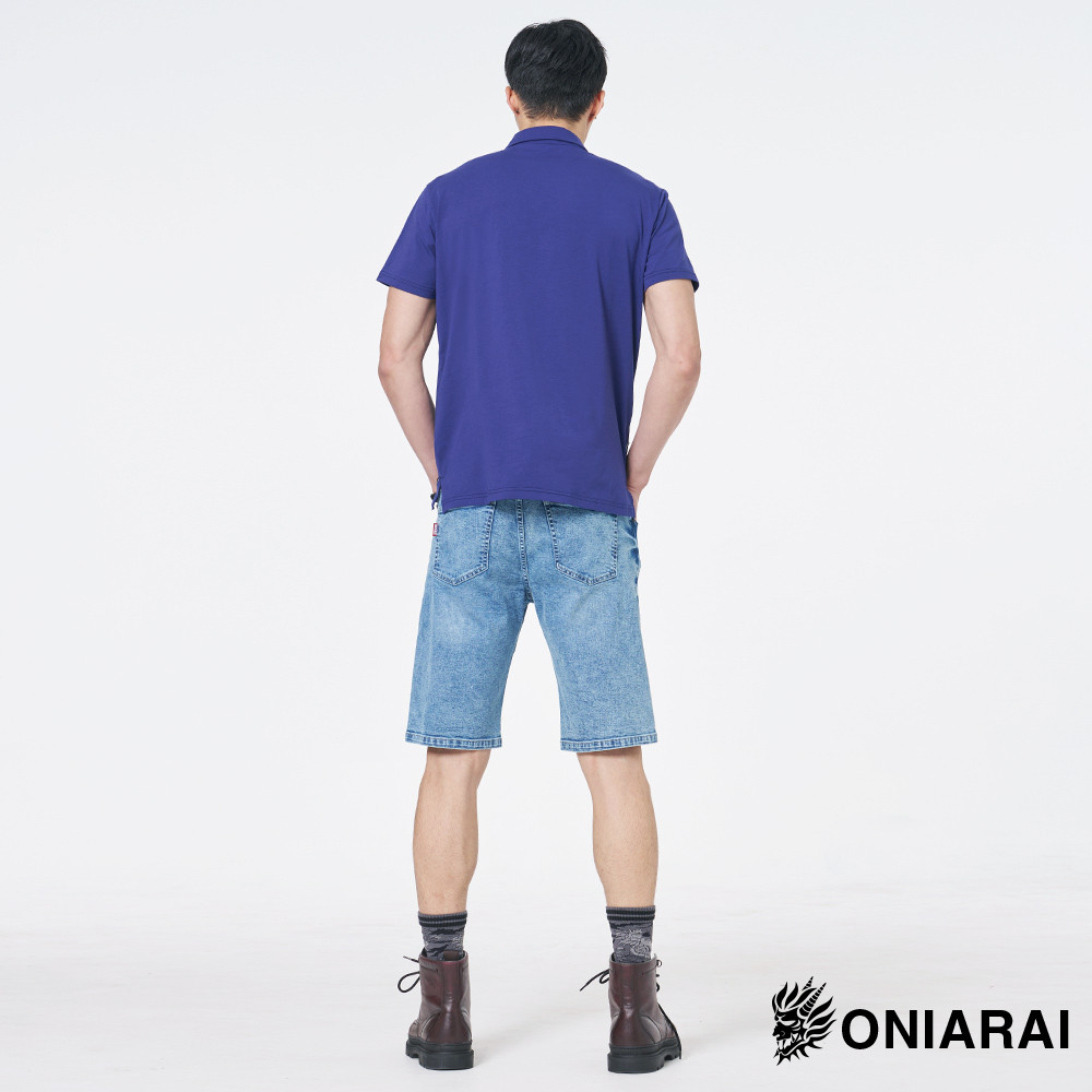 BLUE WAY 鬼洗 ONIARAI - 男款 賽博龐克科幻影多彩鬼頭短袖POLO衫(石墨藍) | 蝦皮購物