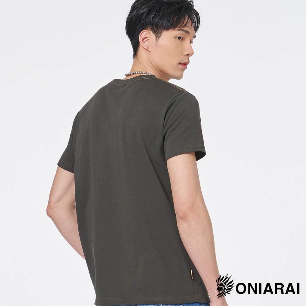 BLUE WAY 鬼洗 ONIARAI - 男款 和藝術日式元素文字側鬼短TEE(灰綠) | 蝦皮購物