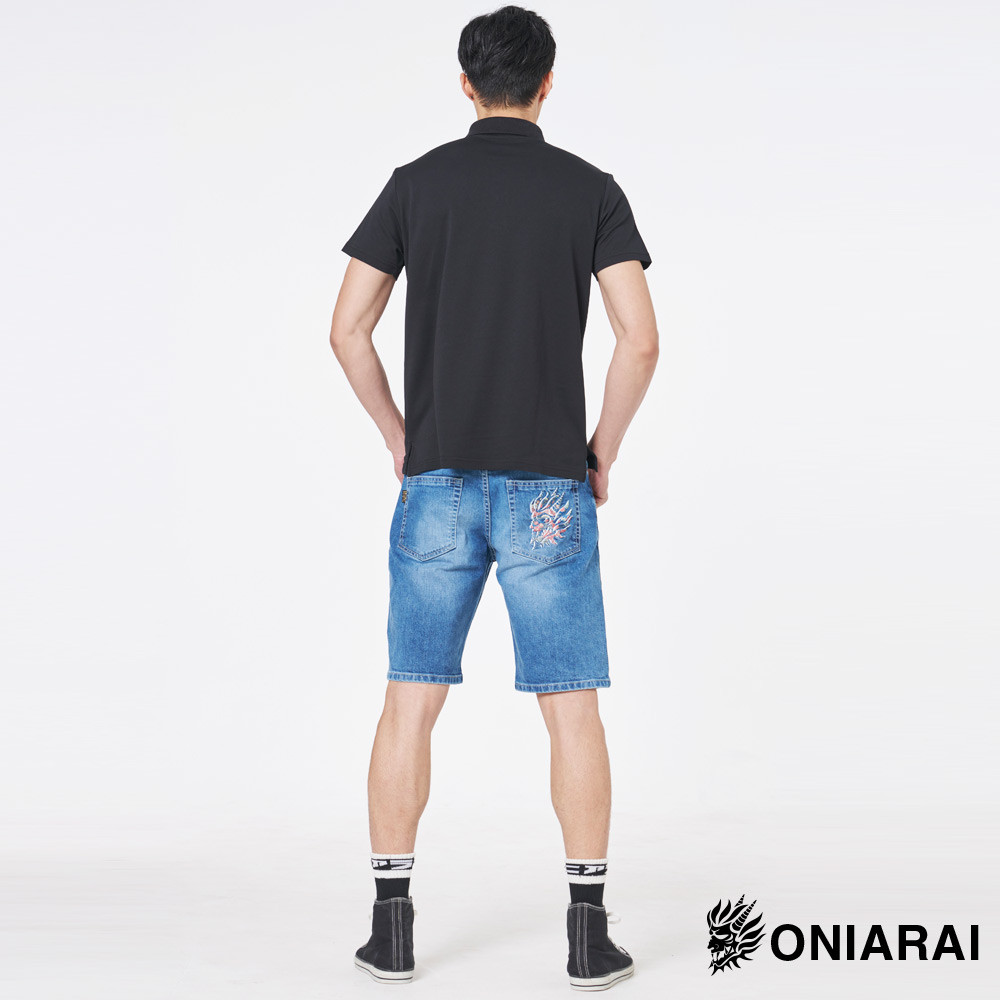 BLUE WAY 鬼洗 ONIARAI - 男款 和藝術彩色側鬼短袖POLO衫(黑) | 蝦皮購物