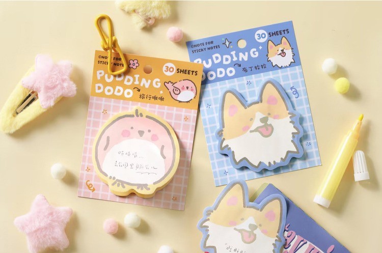 良梧【現貨速發】PUDDING DODO NOTE FOR 便利貼 可愛動物備忘清單異形便簽貼 便條紙 麻雀邊牧 | 蝦皮購物