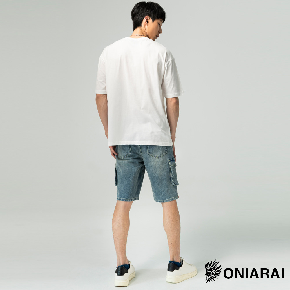 BLUE WAY 鬼洗 ONIARAI - 男款 黑魂重工LOGO落肩短TEE(白) | 蝦皮購物