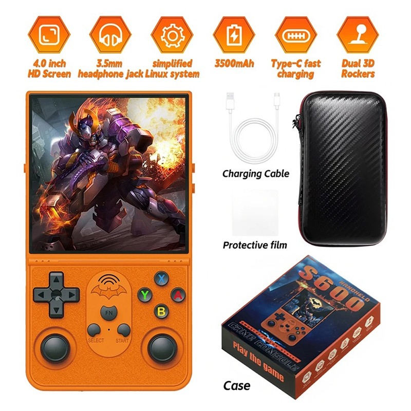 開源 S600 遊戲機 128G 復古手持視頻播放器 Linux 系統 4.0 英寸 IPS 屏幕 30000+ 遊戲 | 蝦皮購物