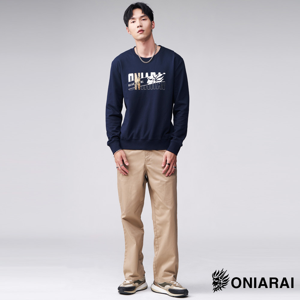 BLUE WAY 鬼洗 ONIARAI - 鬼頭LOGO休閒寬版直筒褲(卡其) | 蝦皮購物