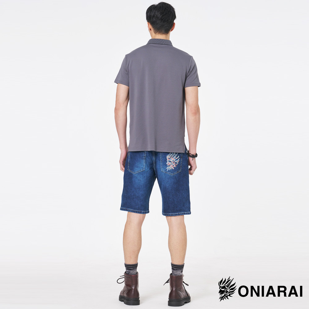 BLUE WAY 鬼洗 ONIARAI - 男款 和藝術彩色側鬼短袖POLO衫(灰) | 蝦皮購物