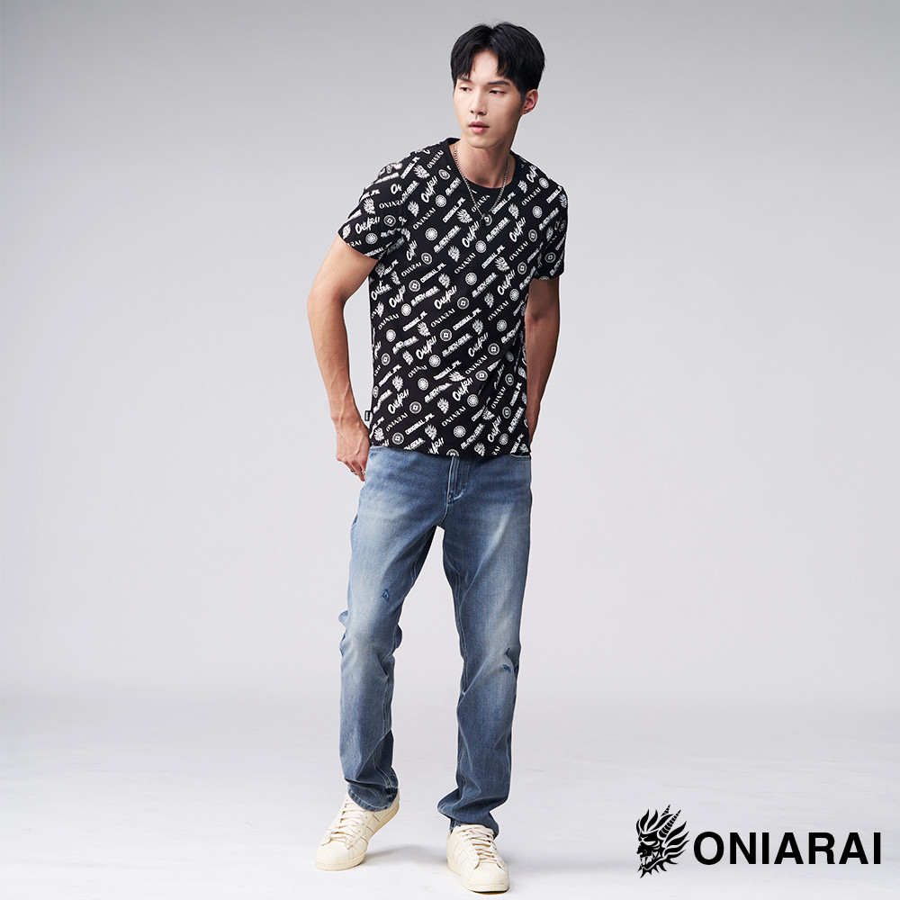 BLUE WAY 鬼洗 ONIARAI - 男款 潮流滿版元素短TEE(黑) | 蝦皮購物