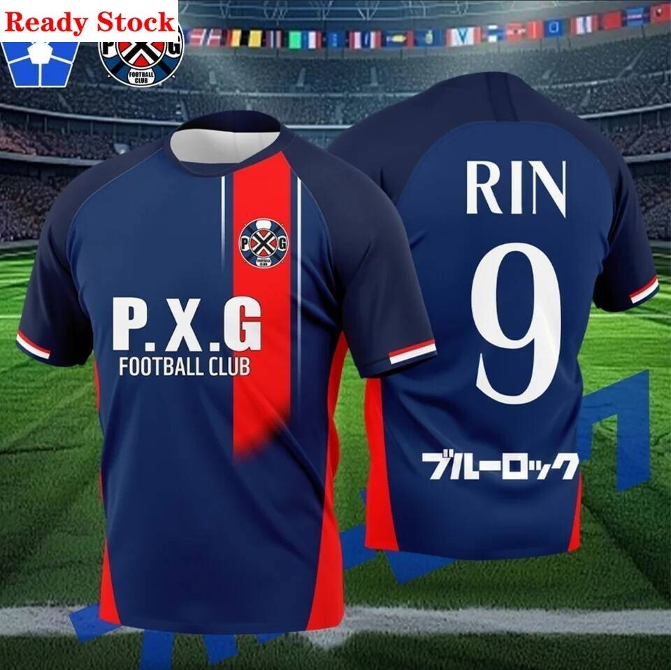 全新 2025 年日本動漫 BLUE LOCK PXG FOOTBALL CLUB 球衣 Rin Itoshi 夏季男式 | 蝦皮購物