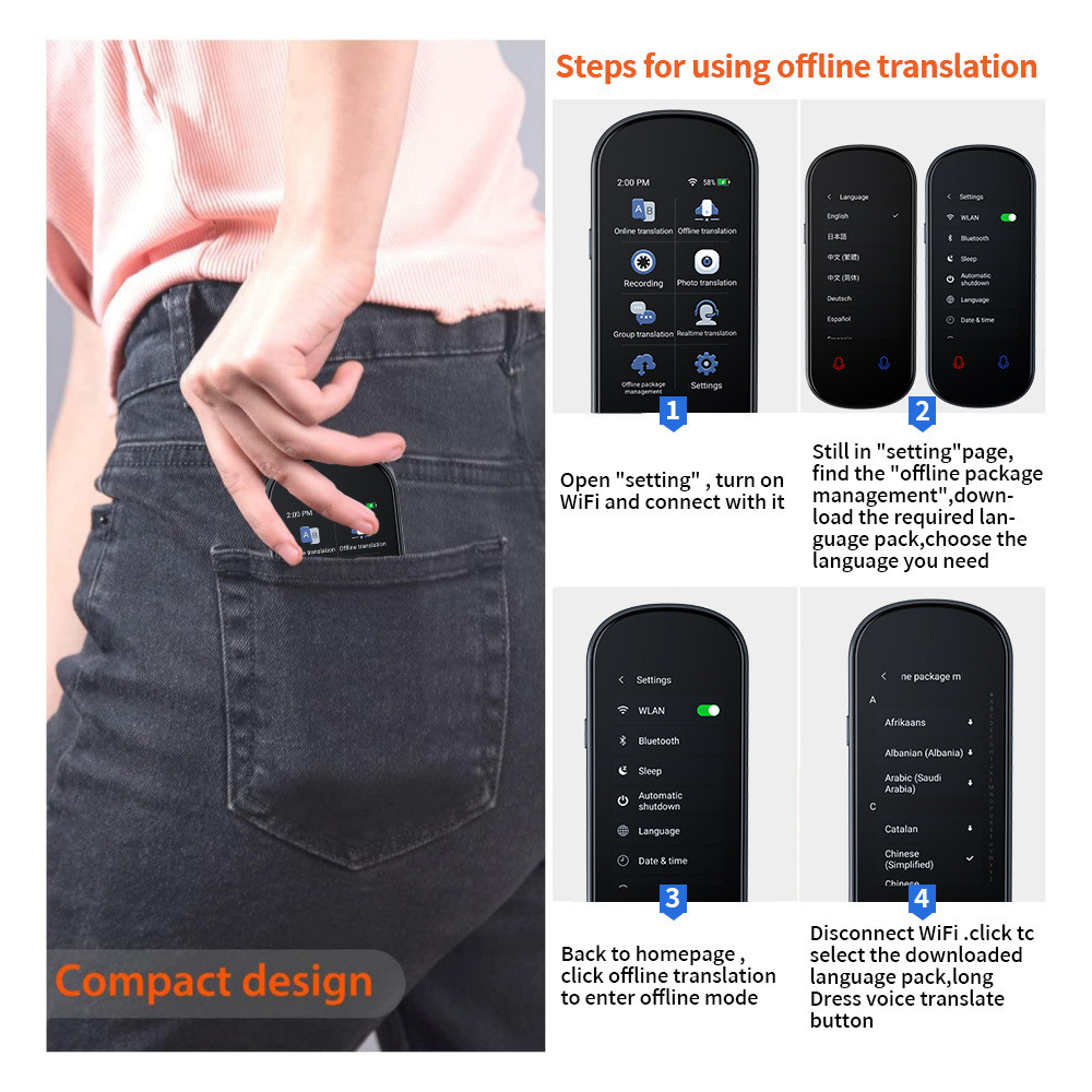 Vormor Z2離線智能翻譯機138種語言同聲互譯翻譯器AI錄音拍照翻譯 BKJV | 蝦皮購物