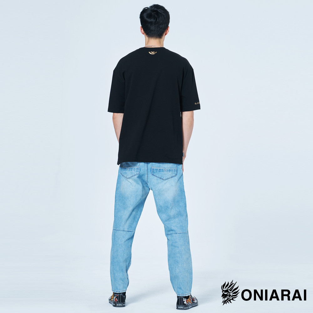 BLUE WAY 鬼洗 ONIARAI - 男款 大和魂家紋簡單LOGO落肩短TEE(黑) | 蝦皮購物