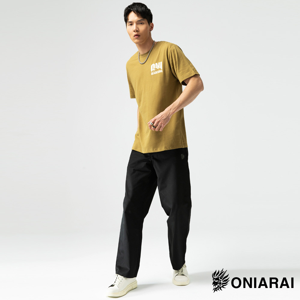BLUE WAY 鬼洗 ONIARAI - 鬼頭LOGO休閒寬版直筒褲(黑) | 蝦皮購物