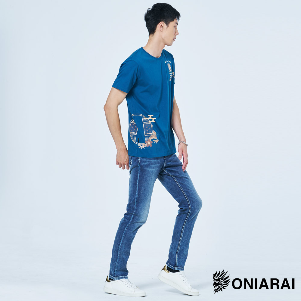BLUE WAY 鬼洗 ONIARAI - 男款 日式窗花側鬼元素短TEE | 蝦皮購物