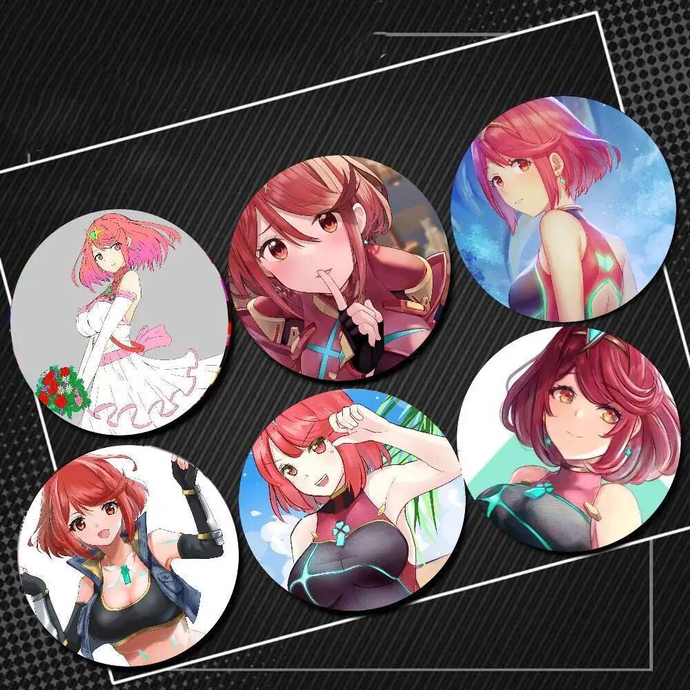 Pyra 遊戲動漫 X-Xenoblade Chronicles X Emblems 動漫圓形激光徽章卡通胸針服裝背包配 | 蝦皮購物