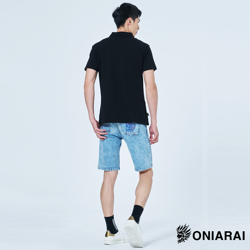 BLUE WAY 鬼洗 ONIARAI - 男款 大和魂家紋元素滿版短袖POLO衫(黑) | 蝦皮購物