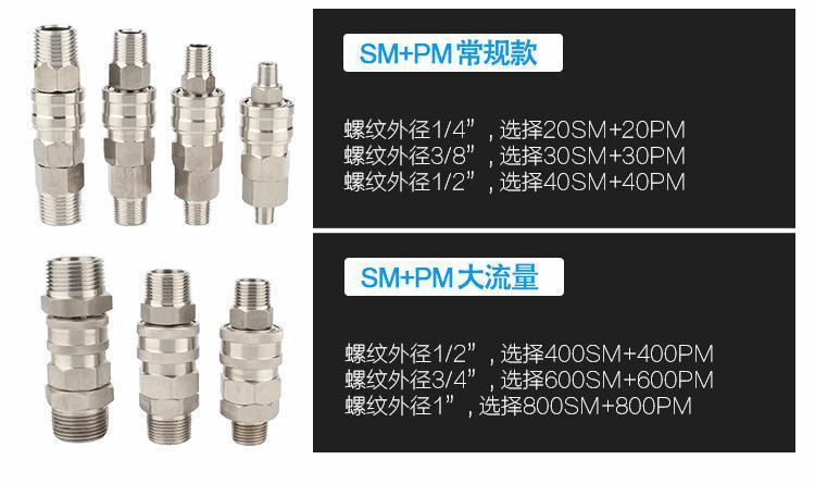 【實惠好用】不鏽鋼快速接頭SH系列 氣動接頭304鋼自鎖接頭IMPA351221 351224 | 蝦皮購物