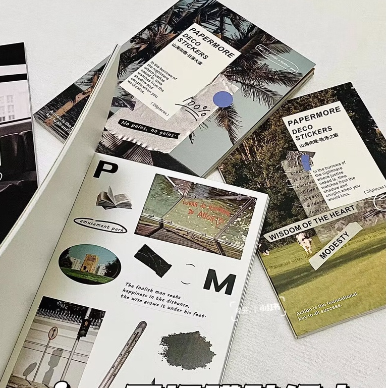 Ohaya ins 日落與你係列 貼紙本 切膜 diy手賬 日記 手機殼 禮物裝飾貼紙 封口貼 | 蝦皮購物