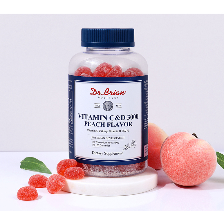 博士 Brian 維他命 C&D 3000 桃味 3000G*100 口香糖(33 天)保健品 | 蝦皮購物