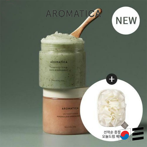 [Aromatica] Body Scrub Sugar/Salt 身體磨砂膏 糖/鹽(+贈送木勺 +浴巾) 250g | 蝦皮購物