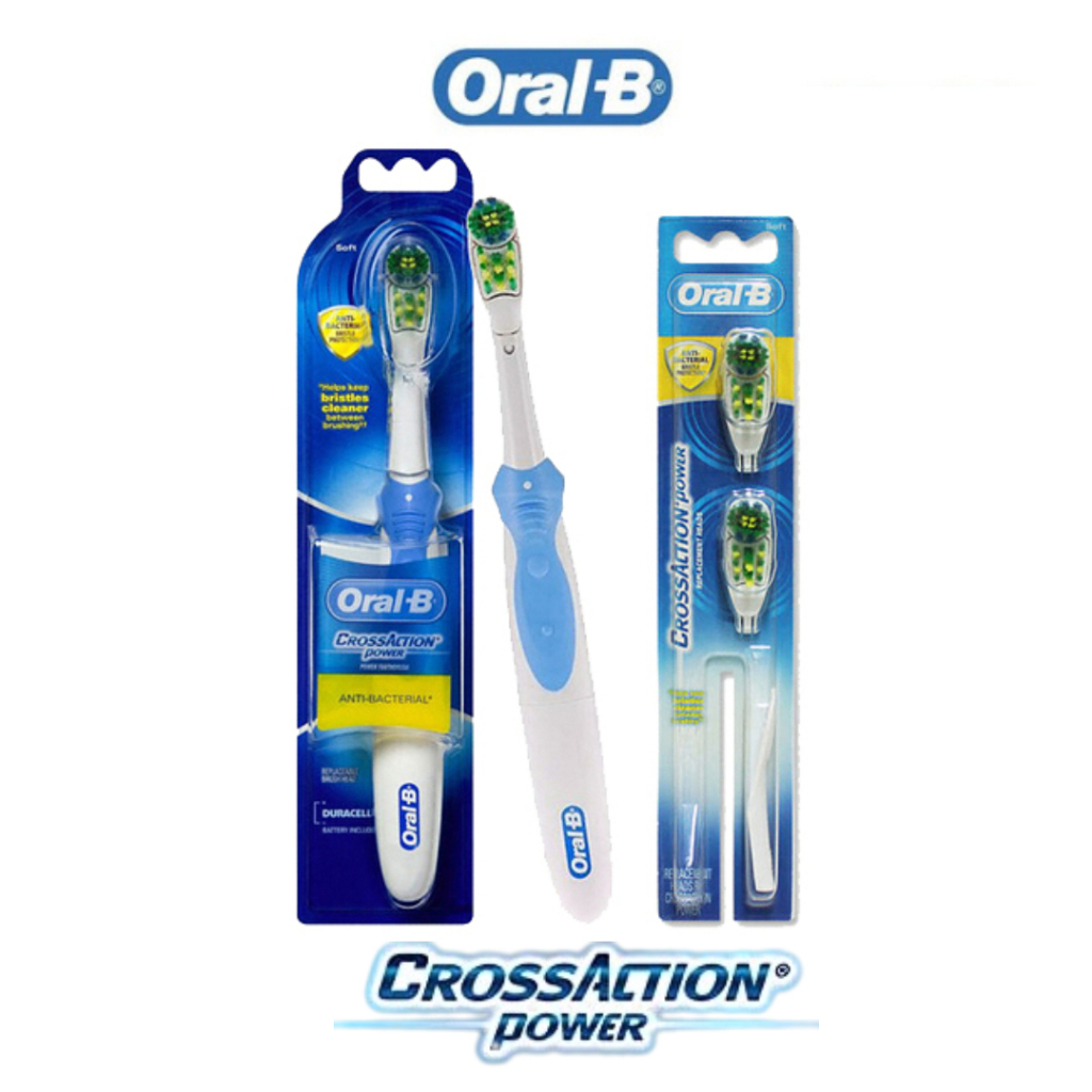 Oral-b Cross Action Power 美白電動牙刷 (B1010) 帶雙清潔替換頭 2s | 蝦皮購物