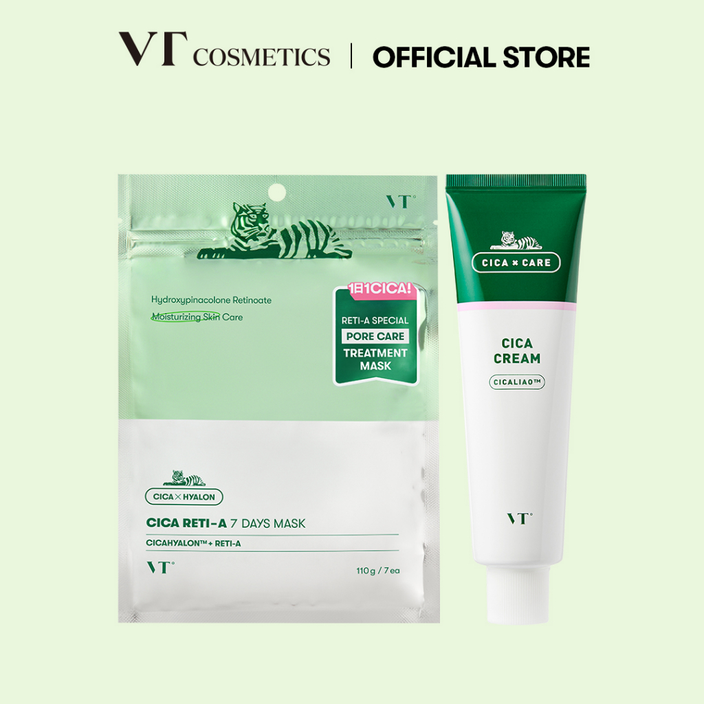 [VTCOSMETICS] 老虎A醇7日面膜 & CICA 爽膚水墊 60pcs/CICA cream 100ml | 蝦皮購物