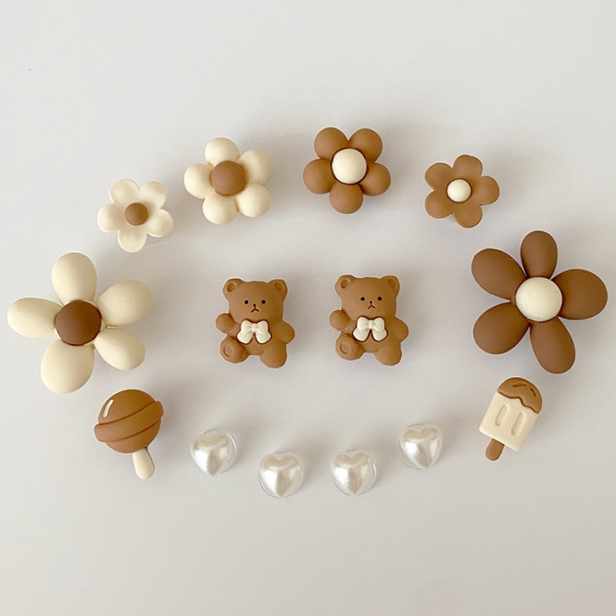 [seoul unnie] 韓國文創 kawaii autumn Jibbitz 10/14 pcs set | 蝦皮購物
