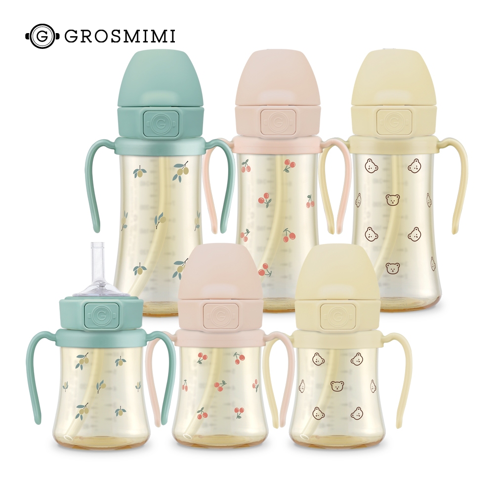 韓國GROSMIMI PPSU吸管杯 200ml/300ml｜無鋼質一鍵式杯蓋 (包含重力球吸管) | 蝦皮購物