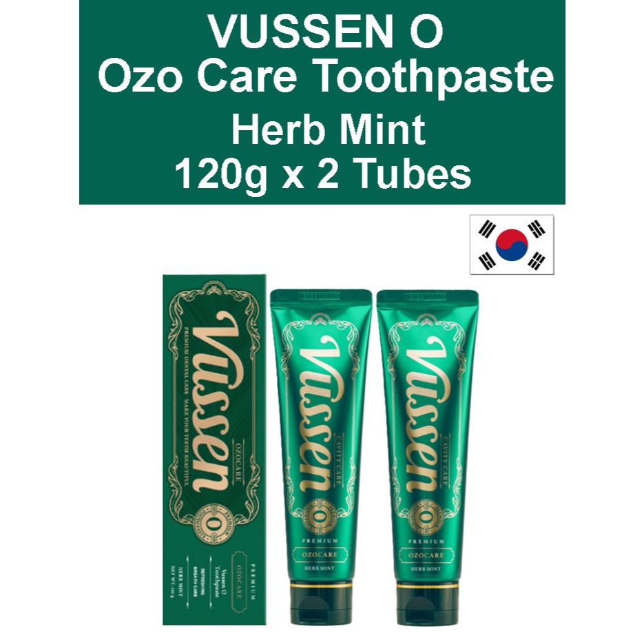 [OSSTEM PHARMA] VUSSEN OZO Care 牙膏 – 草本薄荷 – 120g x 2 管 |韓國製造 | 蝦皮購物