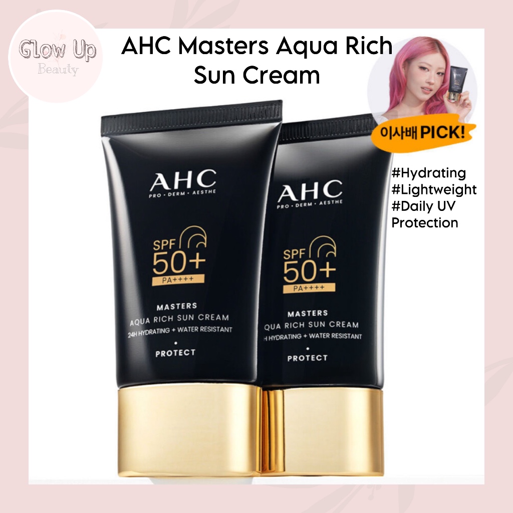 [AHC] Masters Aqua 豐富防曬霜 30ml | 50ml (1+1 套) – SPF50+ PA++++ | 蝦皮購物