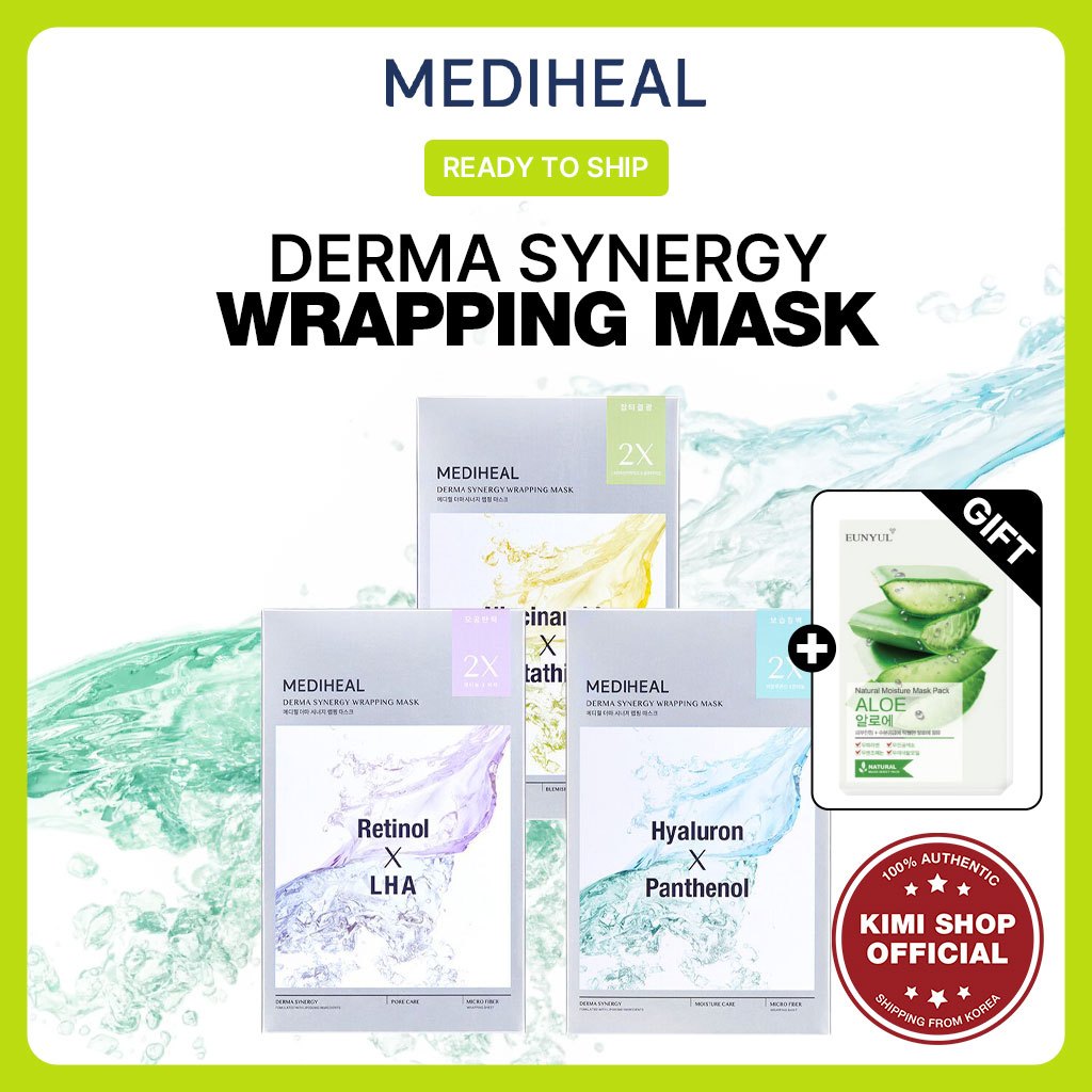 [NEW / Mediheal] Derma Synergy Wrap Mask Pack 4 片 / 保濕 / 毛孔彈 | 蝦皮購物