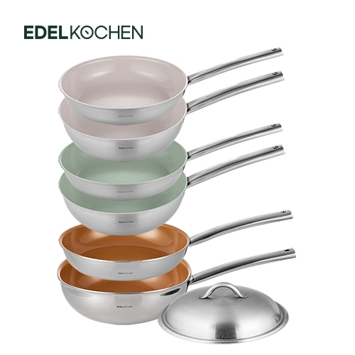 [韓國No. 1]EDELKOCHEN EASY PRISM 不粘不銹鋼煎鍋/炒鍋 24cm / 28cm | 陶瓷不粘 | 蝦皮購物