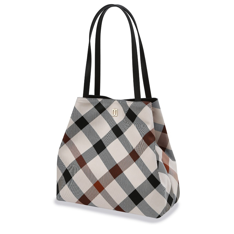 DAKS 米色 House Check 輕量購物袋水桶包 Saffiano 材質肩帶肩背包 / 來自韓國首爾 | 蝦皮購物