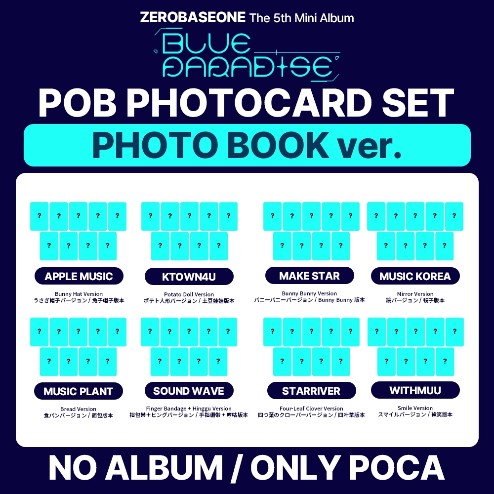 [POB] ZEROBASEONE 專輯 'BLUE PARADISE' (PHOTO BOOK) 官方 特典照片卡 | 蝦皮購物