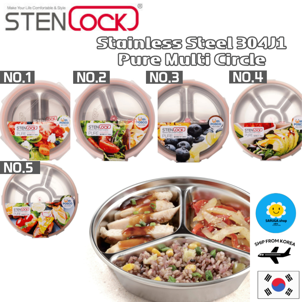[STENLOCK] 不銹鋼 304J1 純多圈食品容器配菜,韓國不銹鋼 | 蝦皮購物
