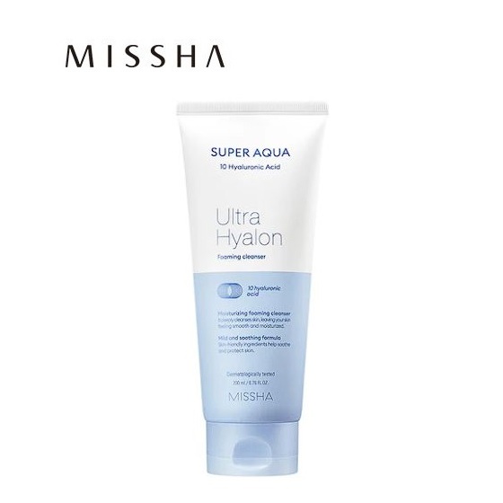 [MISSHA] Super Aqua Ultra Hyalon Foaming 超玻尿酸泡沫潔面乳 200ml | 蝦皮購物