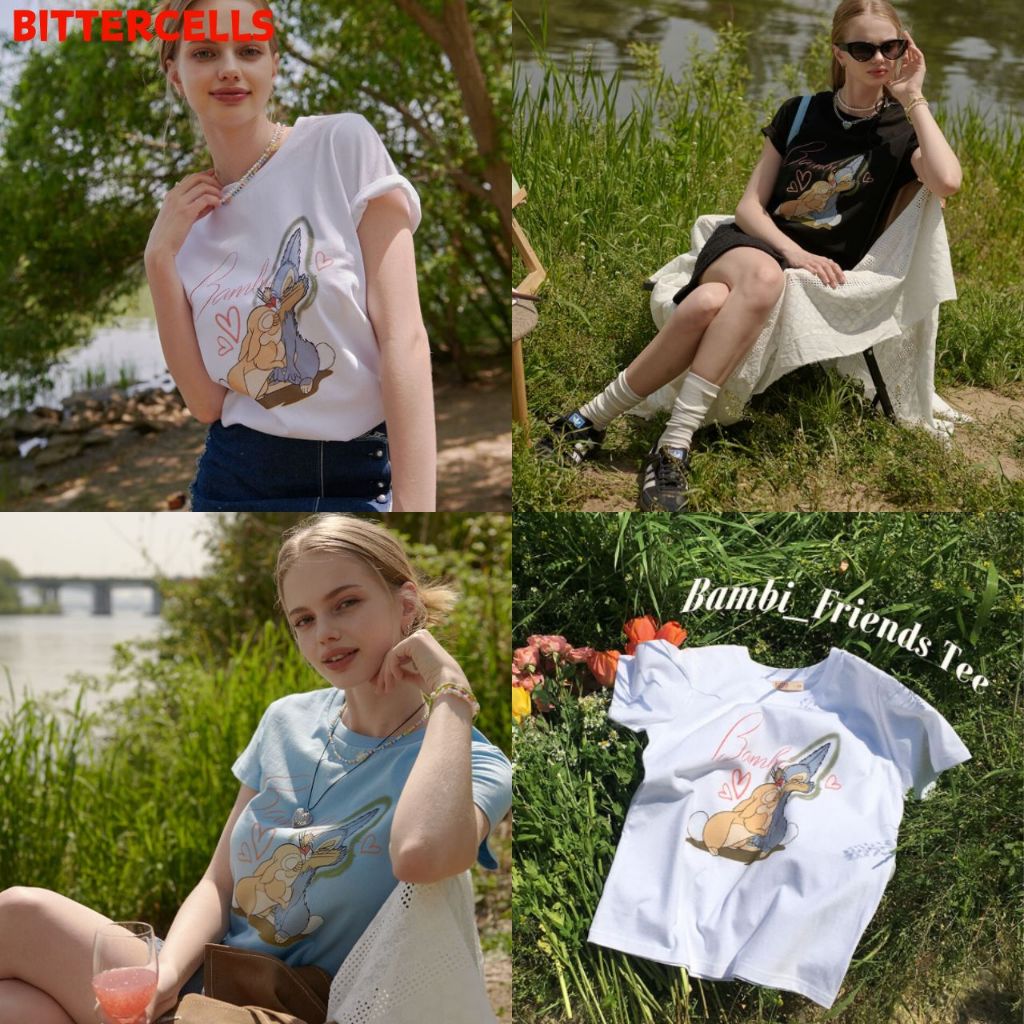 迪士尼 [Bitter Cells x Disney] Bambi_Friends T 恤 / 3color / 100 | 蝦皮購物