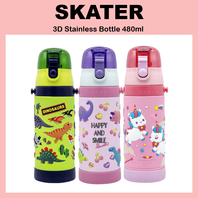 [SKATER] 恐龍/快樂/獨角獸 3D 不銹鋼瓶 480ml SDPV5 | 蝦皮購物