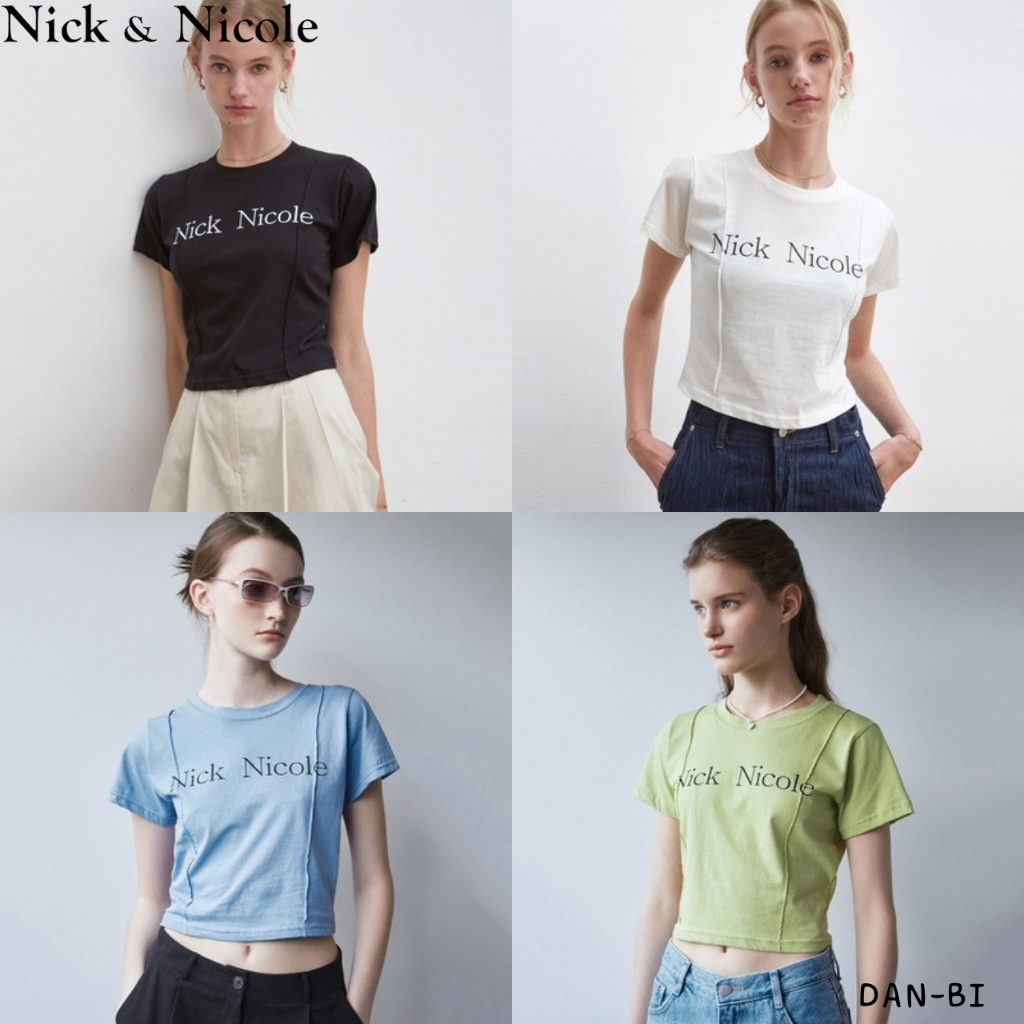 [NICK&NICOLE] Nicole] NICOLE PIN TUCK CROP TEE_7color / 100% | 蝦皮購物