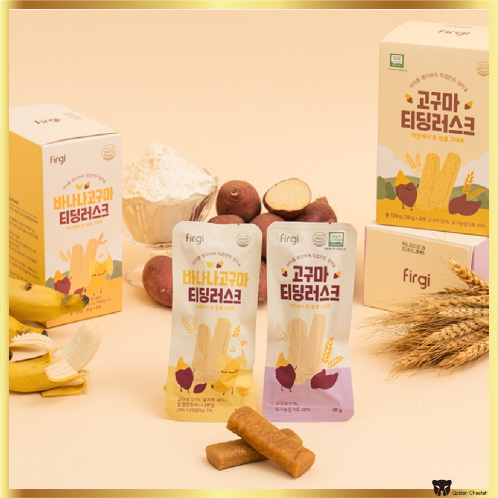 Firgi Teeth Rusks 2 口味 120g(20g x 6 件)扁平矽膠支架和錶帶 | 蝦皮購物