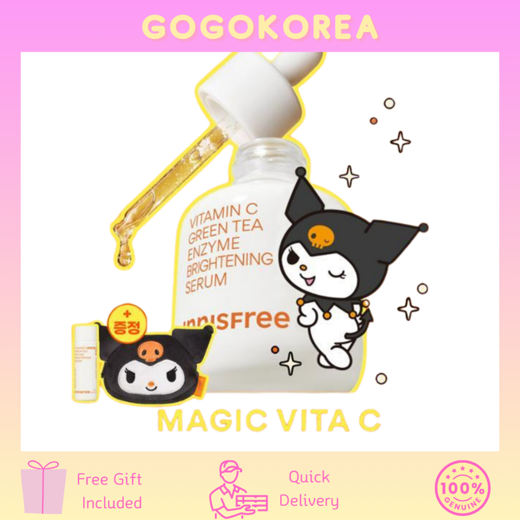 悅詩風吟 [Innisfree] Kuromi 維他命 C 綠茶酵素亮白精華 30ml + 20ml + Kuromi | 蝦皮購物