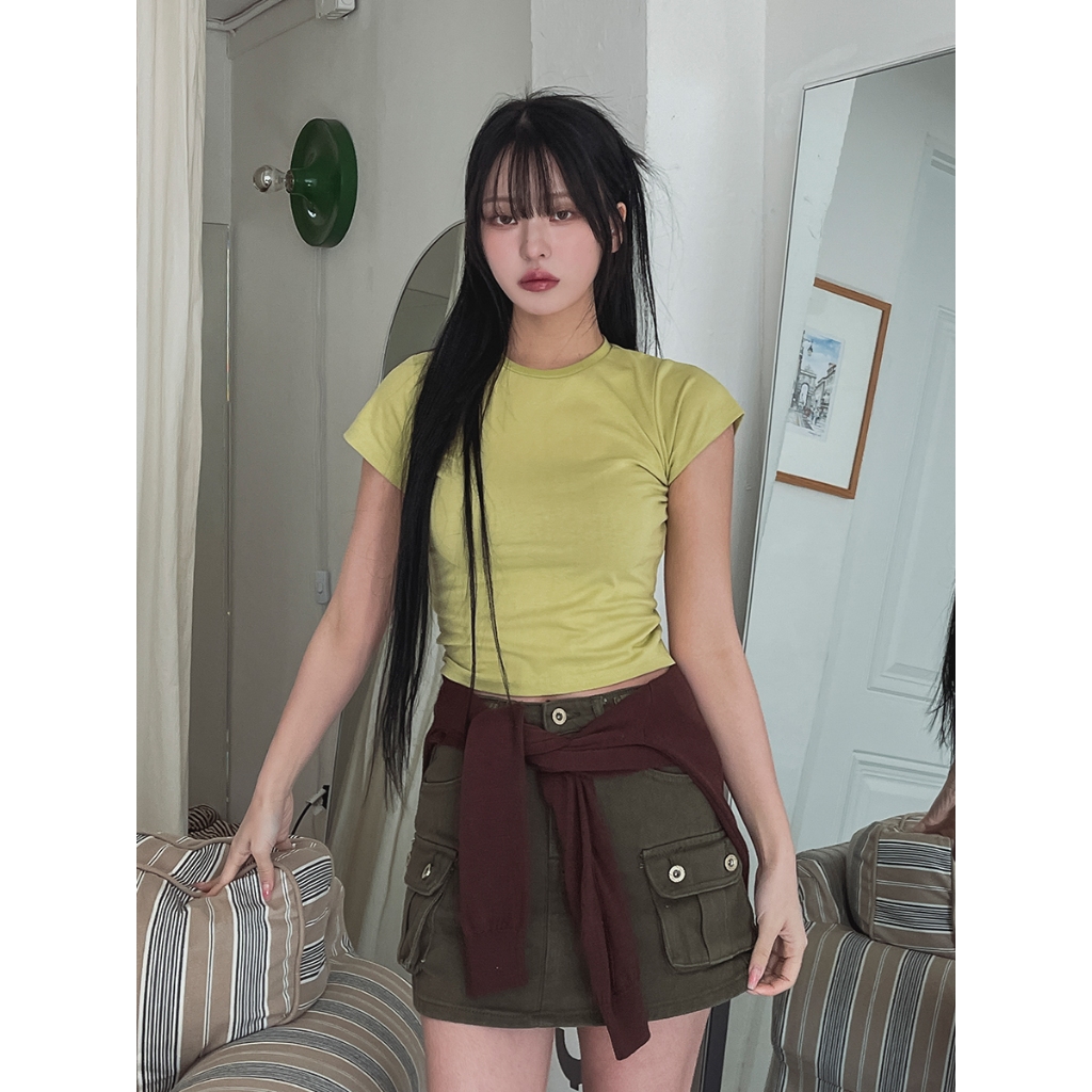 [U Lan][u-basic] 我們的作物帽形短袖(8 種顏色) | 蝦皮購物