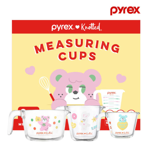 [PYREX X Knotted] 量杯 3p 套裝(250ml 1p、500ml 1p 和 1L 1p) | 蝦皮購物