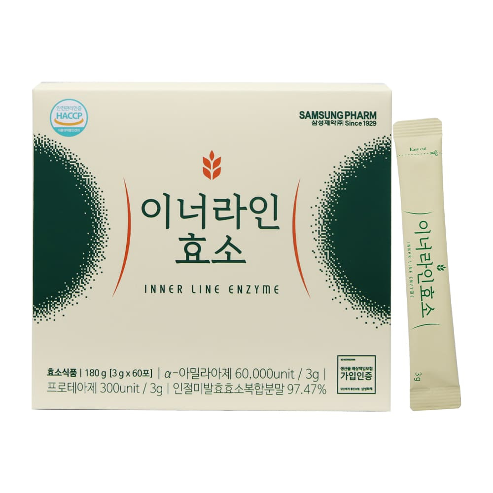 [SAMSUNG PHARM] Inner Line Teff Grain Enzyme 3g x 60 粉棒 | 蝦皮購物
